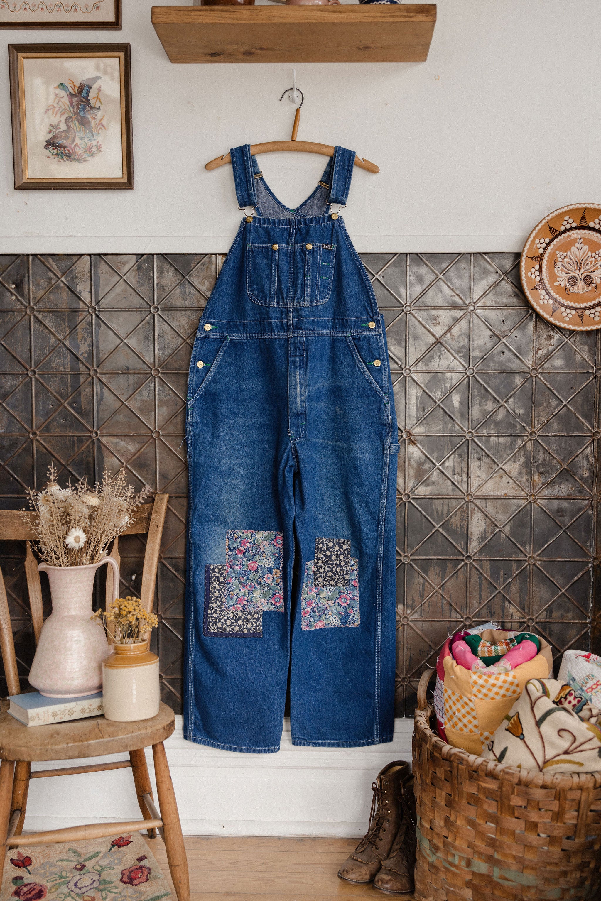 Patched Overalls – The Honeybea Shop